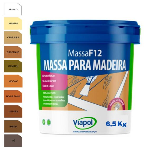 Massa Calafetar F12 6,5Kg Madeira Mdf Viapol - Escolha a Cor - Adesivo ...