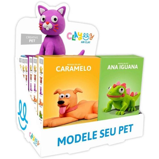 Massa para Modelar Criativa Clayeez Creative PETS 38G (S) DP.C/12 - Doce Brinquedo - Massinha ...