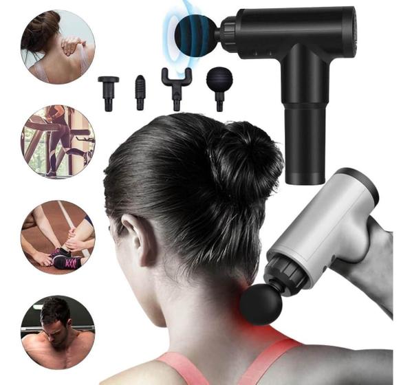 Massageador Elétrico Profissional Muscular Pistola Preto Gun Massagem E Relaxamento