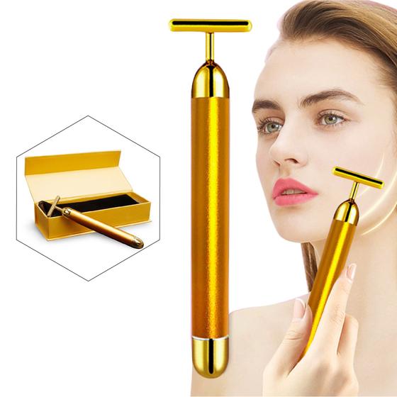 Massageador Facial Vibrata Gold Anti Ruga Botox Harmonização Beauty ...