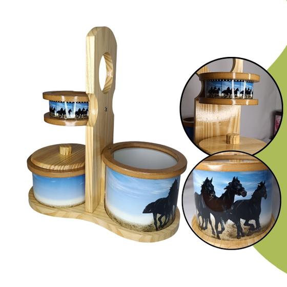 Mateira Em Maderia Com Porta Termica, Cuia E Erva Mate Cor Marfim ...