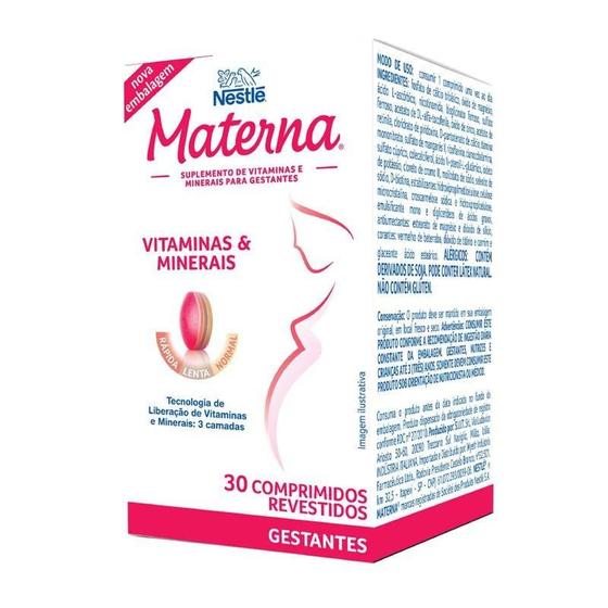 Materna Nestlé 30 Comprimidos Revestidos - Multivitamínico ...