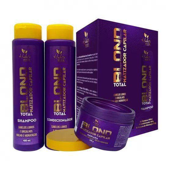 Matizador Capilar Kit Total Blond Cabelos Loiros E Grisalhos Hábito Cosméticos - Charmelle ...
