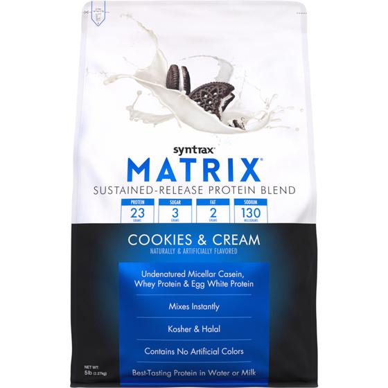 Matrix - Cookies & Cream - Sustained - Release Protein Blend - Syntrax ...