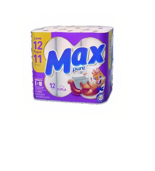 Max Pure Papel Higiênico Pacto Folha Dupla com 12 rolos - Papel ...