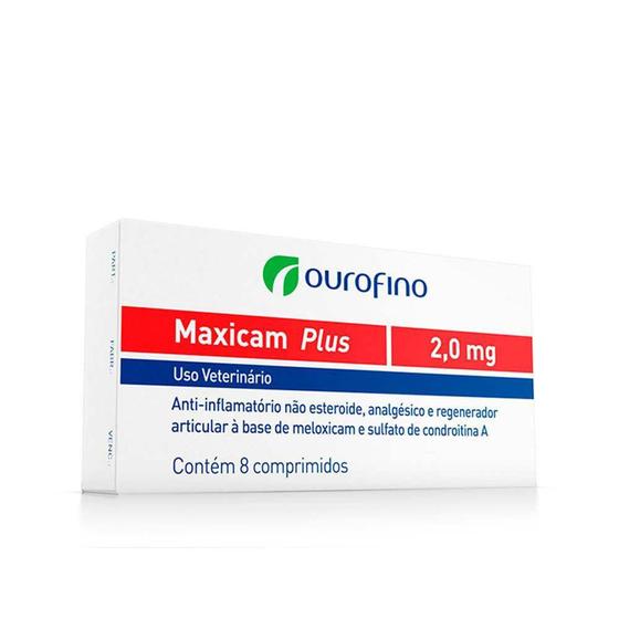 Maxicam Plus 2MG - 8 Comprimidos - OUROFINO - Anti-Inflamátório ...