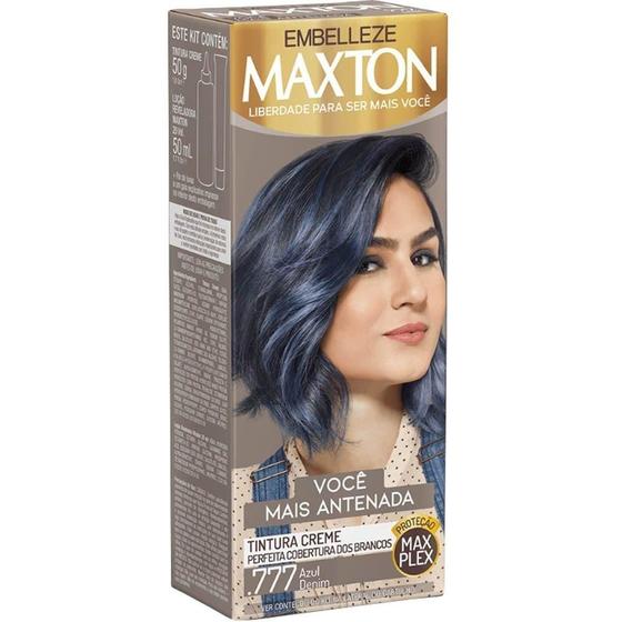 Maxton Coloração Kit Pratico 777 Azul Denim - Tinta de Cabelo ...