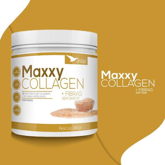 Maxxy Collagen + Fibras Sem Sabor 280g Suplemento Nutricional - GLOBAL ...