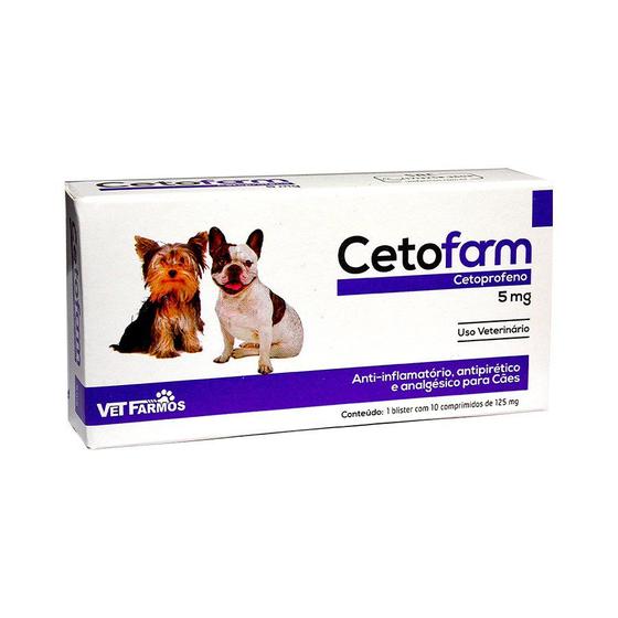 Medicamento Anti-Inflamatório Cetofarm para Cães - 5mg - Vet Farmos ...