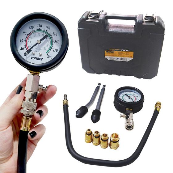 Medidor Compressão Motor Com Adaptadores Teste de Cilindros - VONDER ...