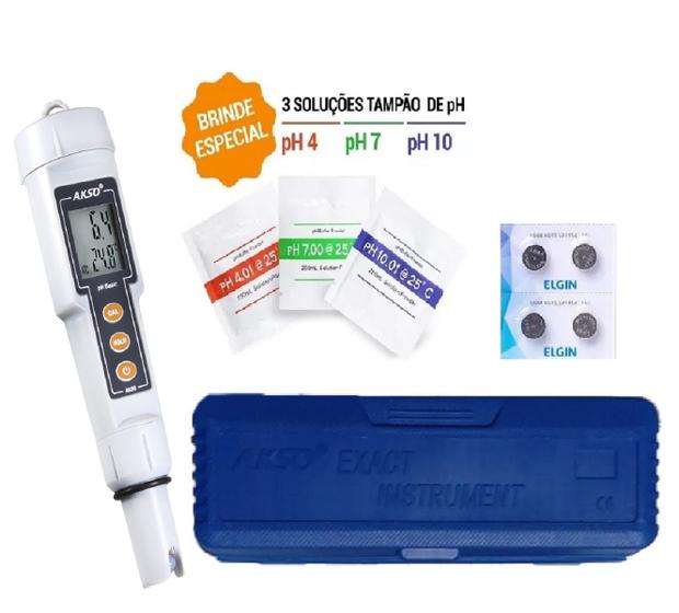 Medidor De Ph Phmetro De Bolso Akso AK90 com Calibração Automática e ...