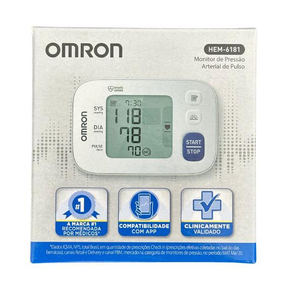 Medidor de pressao arterial de pulso digital automático omron hem-6181 ...