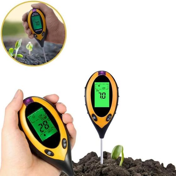 Medidor Digital PH Terra Água Aparelho Portátil Umidade Temperatura Luz ...