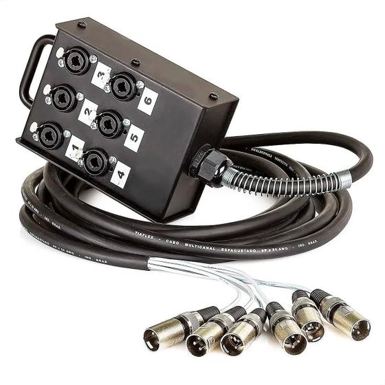 Medusa De Som 6 Vias Com Conectores Combo Com 5 Metros - Cirilo Cabos ...