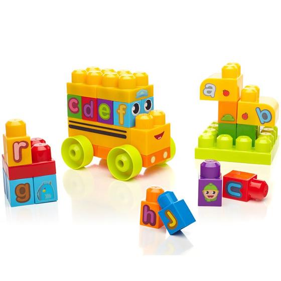 Mega Bloks - First Builders - Ônibus Escolar Soletrando o ABC - Mattel ...