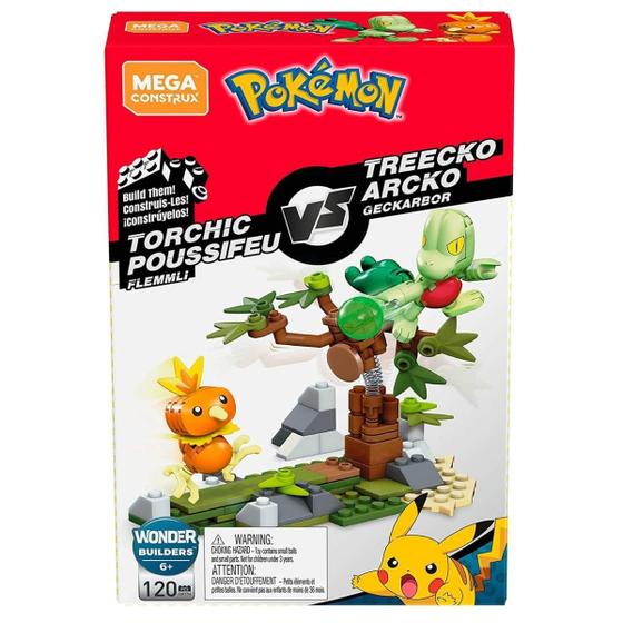 Mega Construx Batalha Pokémon Torchic Poussifeu Flemmli VS Treecko ...