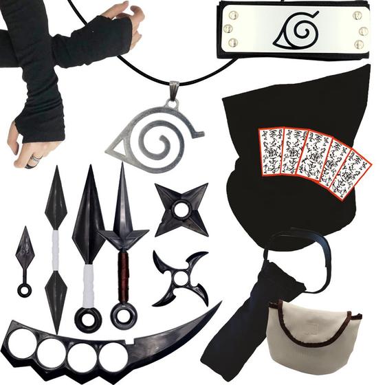 Mega Kit Naruto Kakashi c/ 8 itens Cosplay Coleção Fantasia - Geeks ...