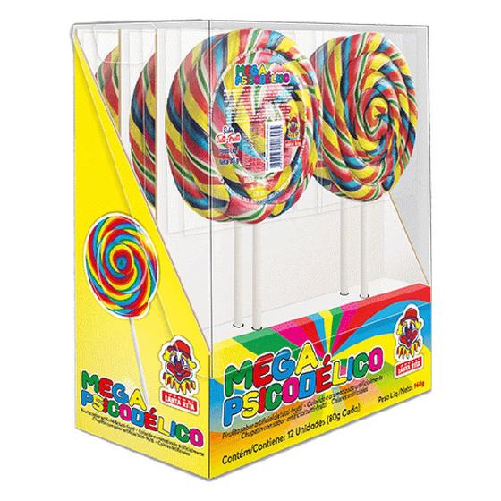 Mega Pirulito Psicodélico Colorido c/12 - Santa Rita - Pirulito ...