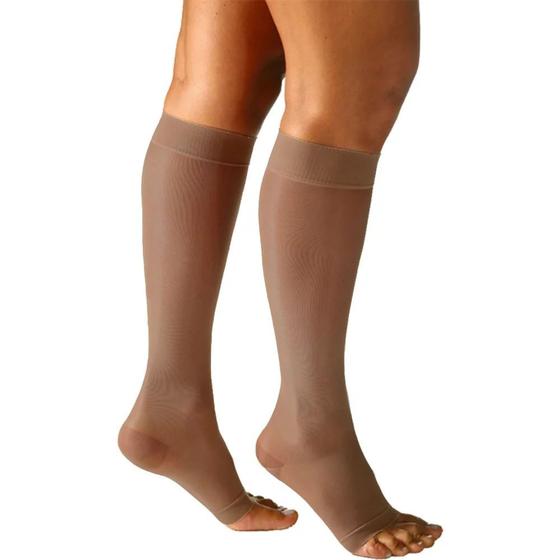 Meia 3/4 Sigvaris Audace 15-20mmHg Natural Escuro Aberta G - Meia ...