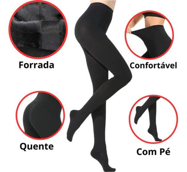 Meia Calça Feminina Lã Aveludada Forrada Super Quente Com Pé - Qint ...