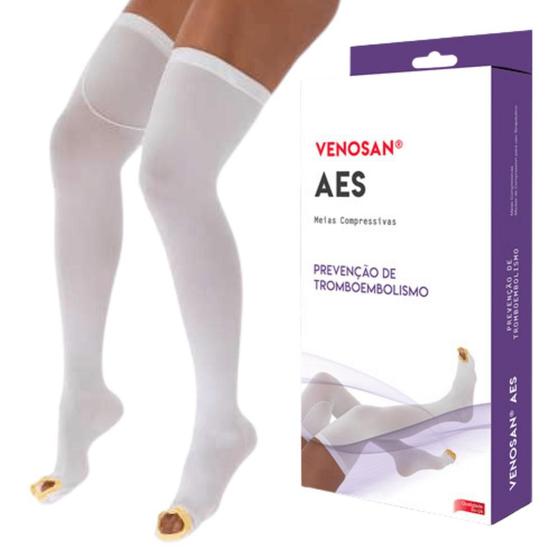 Meia de compressao VENOSAN estéril branca 78 anti trombose AES pe ...