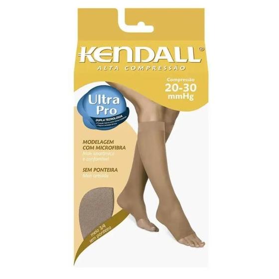 Meia Kendall Alta Compressão 3/4 sem Ponteira Cor Bege Tamanho G - 1 ...