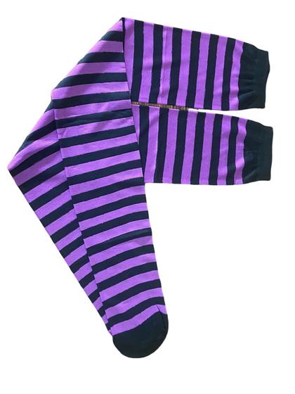 Meia Longa Listrada 7/8 Roxa c/ Preto adulto Fantasia Festa - Lynx ...