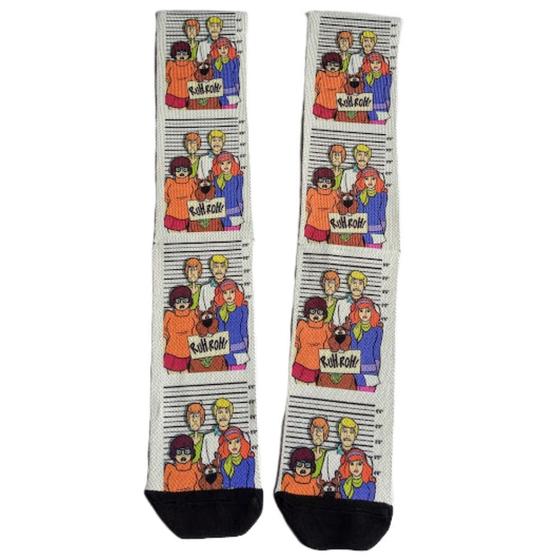 Meia Scooby-Doo Ruh Roh Meias Divertidas P/ Box CFT Academia Branco Tam ...