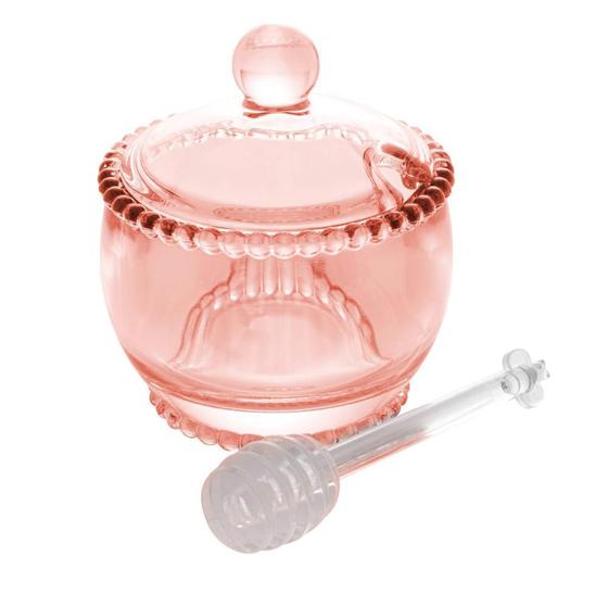 Meleira de Cristal Pearl com Colher e Tampa Rosa Wolff - Meleira ...