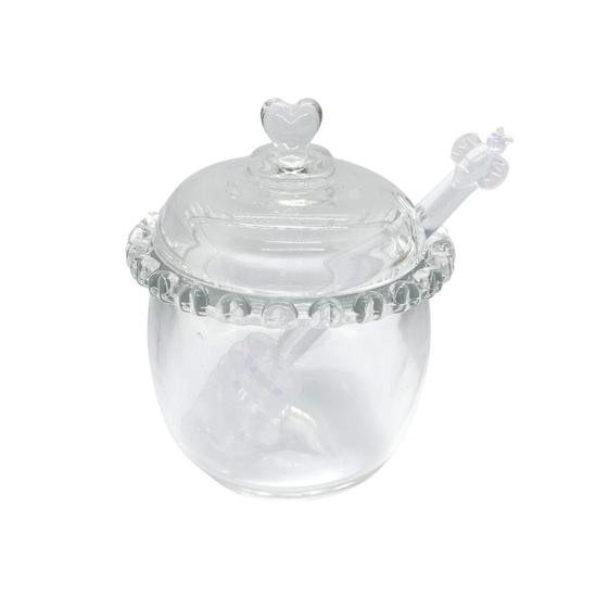 Meleira Pote Porta Mel De Cristal Vidro Lyor Dosador 210Ml - Pote ...