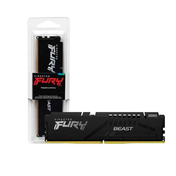 Memoria Ram Fury Beast 16GB DIMM DDR5 5200Mhz 1.25V Preto - Kingston - Memória RAM - Magazine Luiza