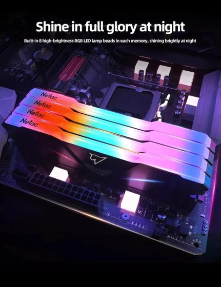Memória Ram Gamer 32gb ( 2x16 ) Rgb Netac Ddr4 3200 Mhz, - Memória RAM ...