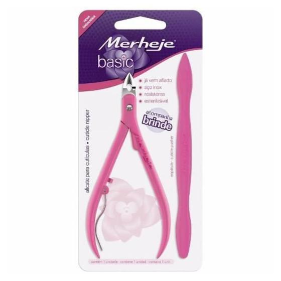 Merheje Basic Rosa Alicate De Cutícula + Espátula - Unhas e Acessórios ...