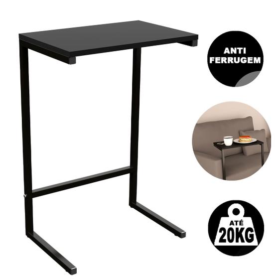 Mesa Apoio Lateral Para Sofá Madeira e Aço Retangular Vintage - DiCarlo ...