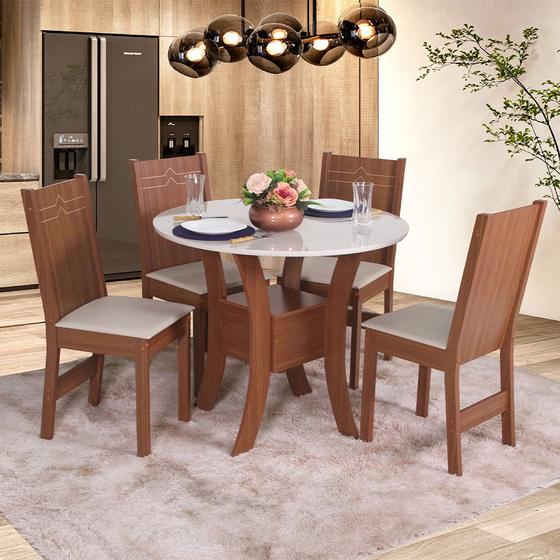 Mesa Ayla Redonda com 4 Cadeiras Elane São Carlos - Sao carlos - Outros Móveis - Magazine Luiza