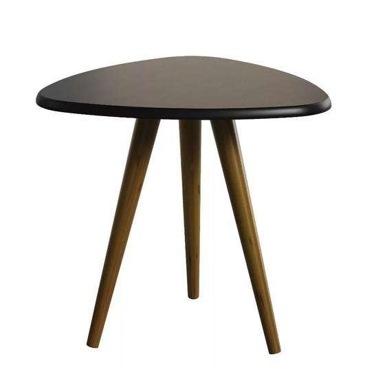 Mesa Canto Lateral Triangular MDF Preta Pés Palito 40x55cm - Amigold ...