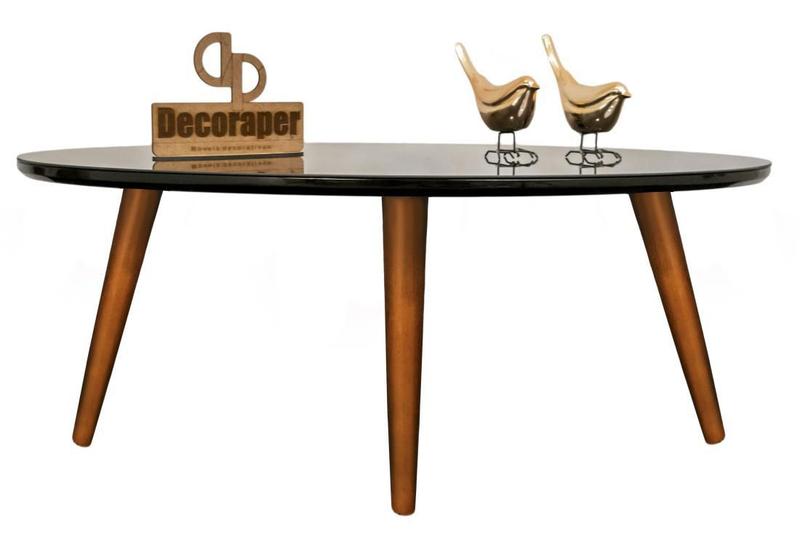 Mesa Centro Oval - Preta - Imbuia - Decoraper - Mesa de Centro ...