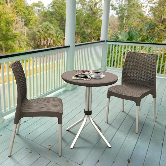 Mesa com 2 Cadeiras Chelsea Patio Set Keter Marrom Mesa de Cozinha 2 Cadeiras Magazine Luiza
