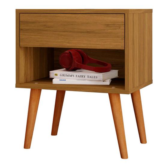 Mesa de Cabeceira 100% MDF Com 1 Gaveta e 1 Nicho Camarú - Villare ...