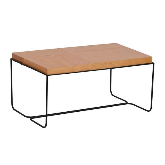 Mesa de Centro Retangular Áurea Avelã e Preta - Mobly - Mesa de Centro ...