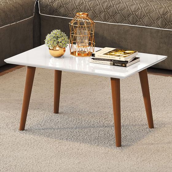 Mesa de Centro Sala Retangular com Pés em Madeira Maciça - VJR Móveis ...