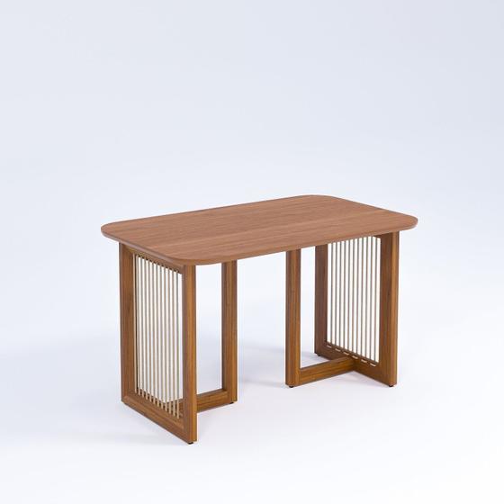 Mesa de Jantar 6 Lugares 1,30m Tampo MDF e Pés Madeira Maciça Regia ...