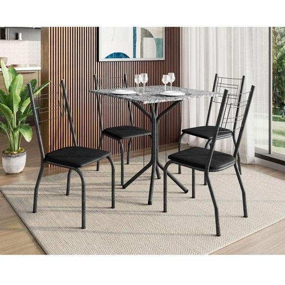 Mesa De Jantar Ambiente Thais 70x70 Cm Com Granito Ocre Itabira Com 4 ...