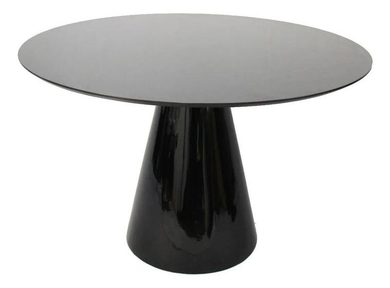 Mesa De jantar Cone Redonda Laca Preta Com vidro 1,10 - LM Móveis - Outros Móveis - Magazine Luiza