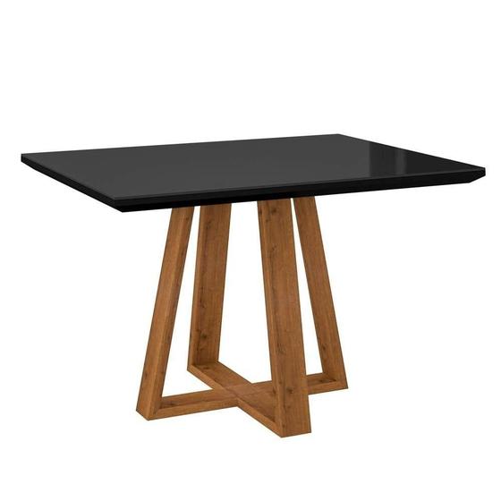 Mesa De Jantar Quadrada 136Cm Gran Noa N04 Preto/Ipê - Mpozenato ...