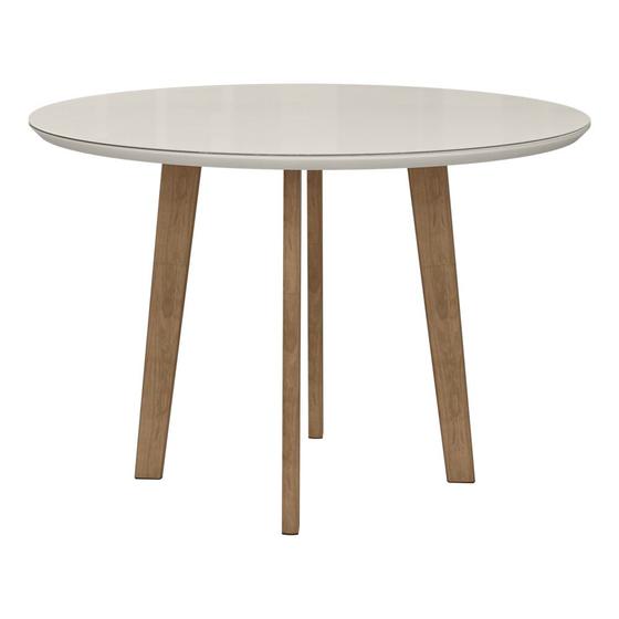 Mesa De Jantar Redonda Para 4 Pessoas Com Vidro Diâmetro 108 Cm Com ...