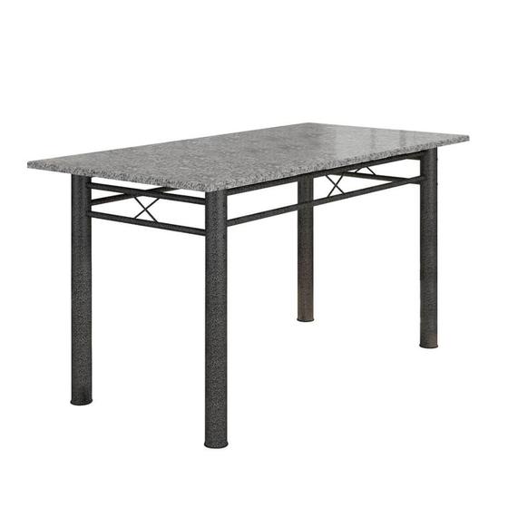 Mesa de Jantar Retangular 6 Lugares Tampo em Granito Copa Cozinha ...