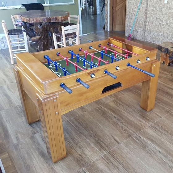 Mesa de Pebolim Madeira Maciça Carlin Bilhares Varões Embutidos ...