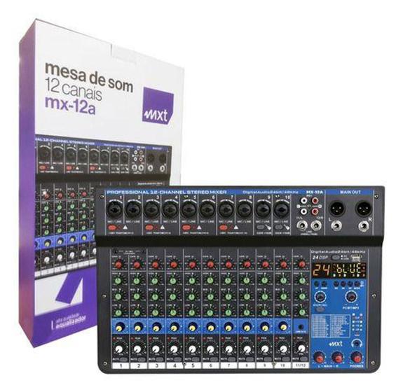 Mesa De Som 12 Canais, Dsp, Combo, Bt, Placa Digital Mx-12a - mxt - Mesa de Som / Mixer ...