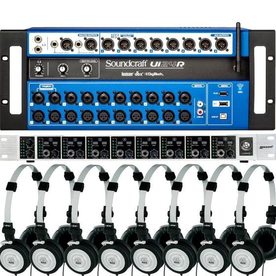 Mesa de Som Digital Sondcraft Ui24r UI24 + Amplificador Lexsen LHA8000 ...